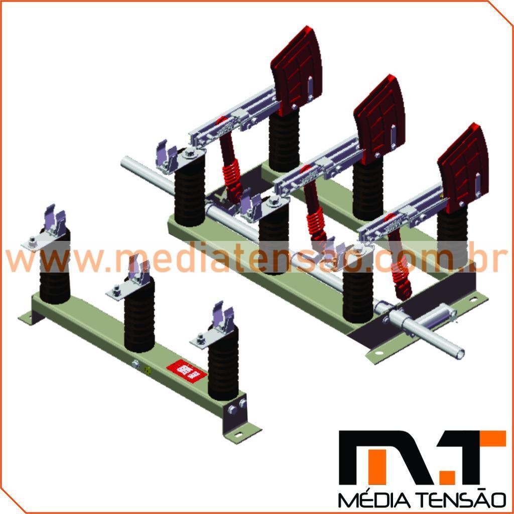 Chave seccionadora tripolar, 15Kv - 600A Abertura SOB Carga, COM Base ...