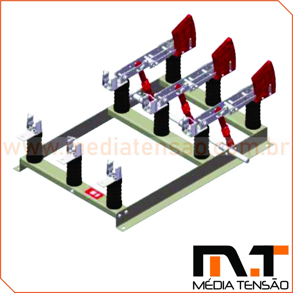 Chave seccionadora tripolar, 15Kv - 800A Abertura SOB Carga, COM Base ...