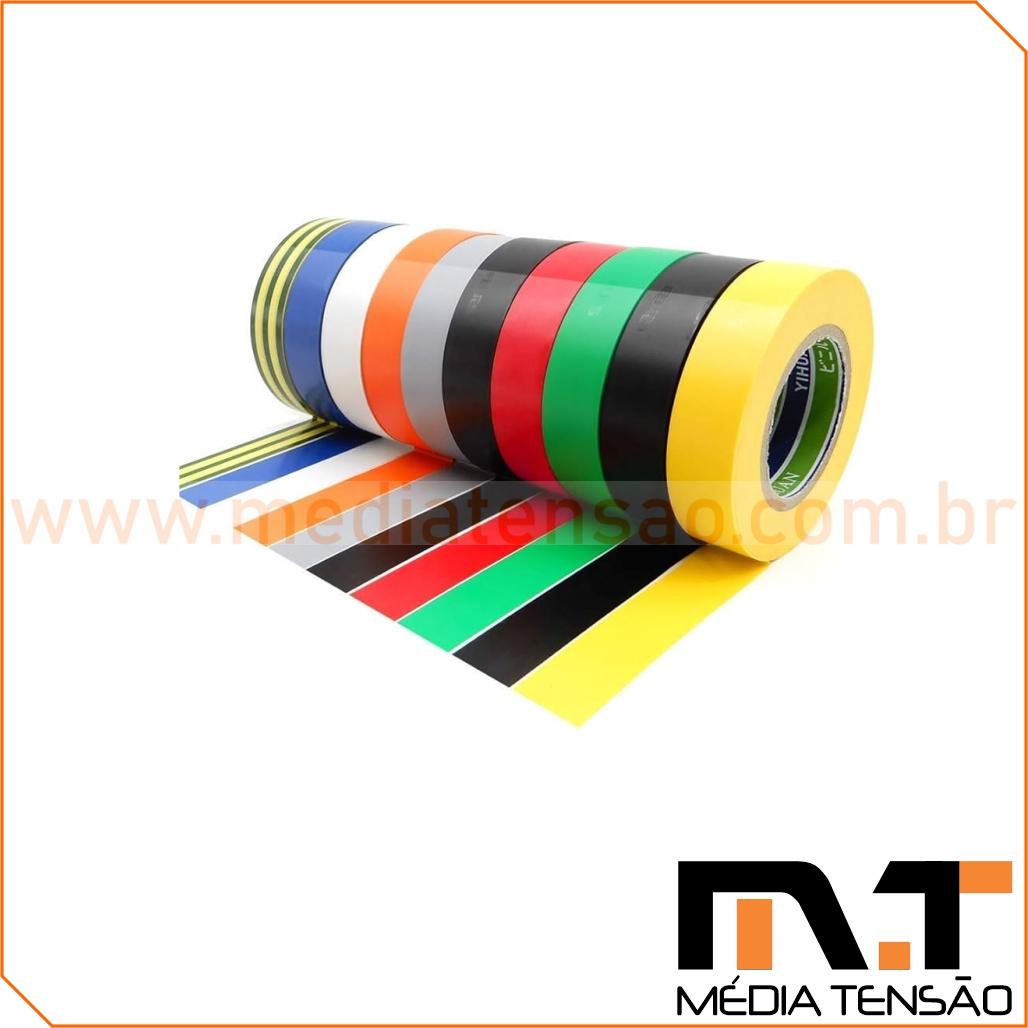Fita isolante colorida, antichama, 19mm x 10 metros - Verde - Média Tensão