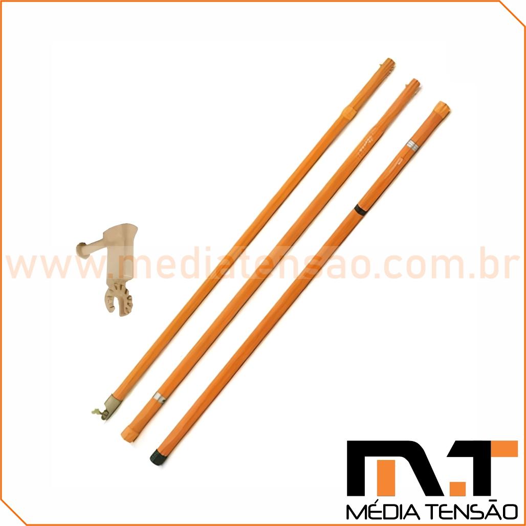 Vara de Manobra em Fibra de Vidro - 3 Elementos ø 38mm - 3,95 metros ...